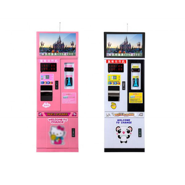 Quality ICT bill acceptor Automatic Coin Change Machine Money Changer LED Coin Exchange for sale