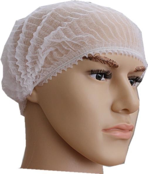 Quality Disposable PP 16GSM 18 Inch White Mob Cap Non Sterilized for sale