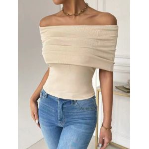 Quality 2026 European & American Pure Sexy Hot Girl Black Off-Shoulder Short Sleeve T for sale