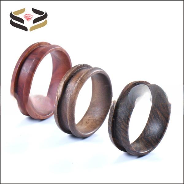 Quality Religious Type Solid Wood Rings 6mm 8mm For Inlay Blank for sale