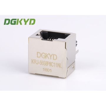 Quality 1x1 Right Angle 8p8c RJ45 shielded Connector without internal transformer for sale