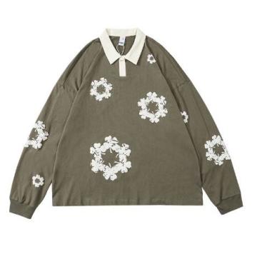 Quality Small Quantity Clothing Manufacturer Casual Long Sleeve Puff Print Snowflake for sale