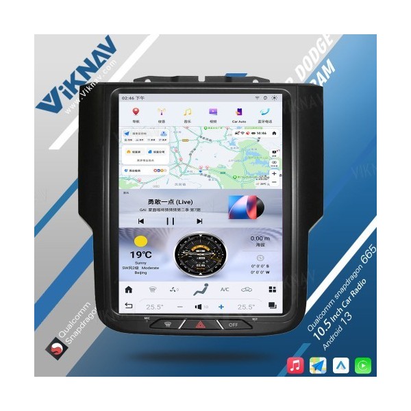 Quality VIKNAV 10.5 inch For Dodge Ram 1500 (2013-2018) Automatic Touch Screen Android for sale