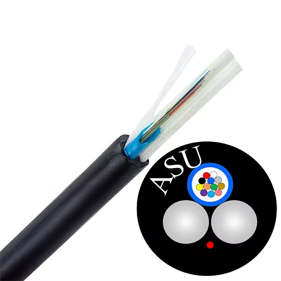 Quality Outdoor Fiber Optic Cable ASU CABLE ASU80 120 6fo 12fo 4 6 8 hilos 12 core fibra optica asu cable mini asu adss 12 hilos for sale