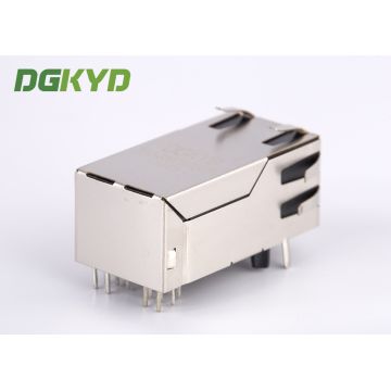 Quality 12 Pin Shielded 1000 BASE - TX Industrial Integrated Magnetics RJ45 Connector, for sale