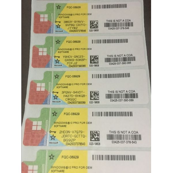 Windows 10 COA Sticker - Multi Languages Windows 10 Product Key Code ...