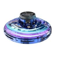 Quality 2023 New LED Hand Operated Mini UFO Drones Spinning Top Rotate Fidget Flying for sale