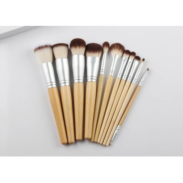 Quality Vegan Synthetic Fiber 12Pcs Bamboo Makeup Brushes Set OEM for sale