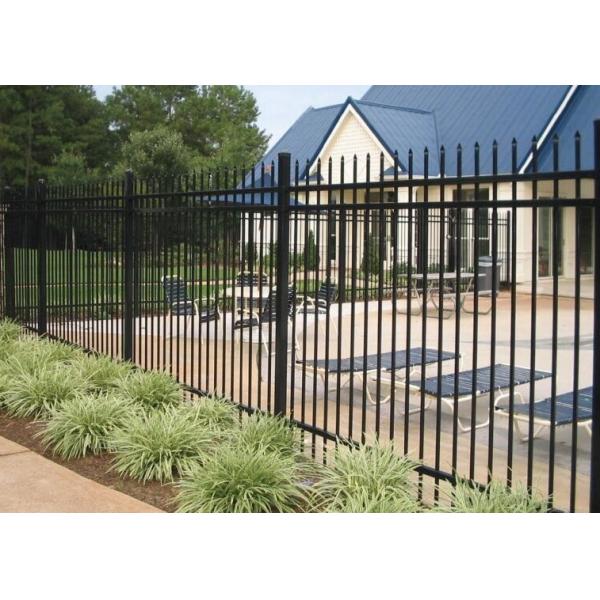 Quality Metal Anti Corrosion 210cm Tall Flat Top Tubular Fencing For Parks for sale