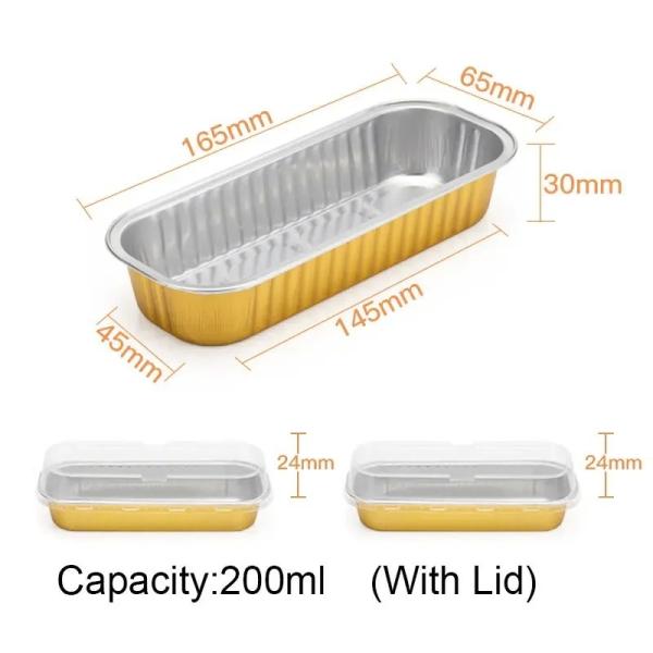 Quality 200ml Aluminum Foil Baking Cake Box for Cheese Dessert Bread Packaging Cup for sale