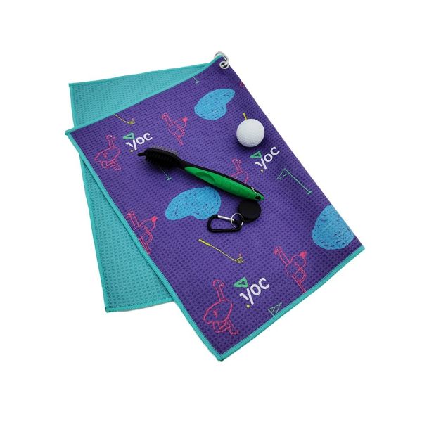 Quality custom woven pattern embroidered transfer print golf towel for golf waffle super for sale