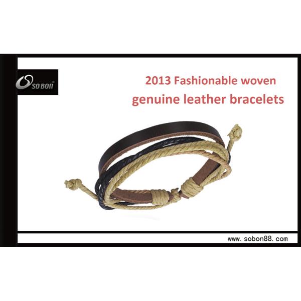 Quality Custom design leather bracelet / leather bangle bracelet for sale