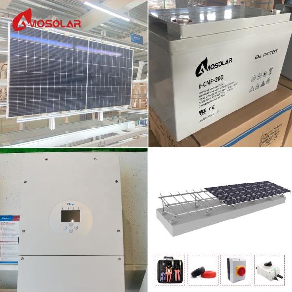 Quality MPPT Controller Amosolar 5kw 10kw Hybrid Solar Panel System with Rechargeable for sale