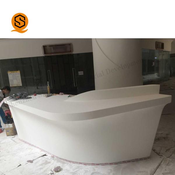Quality Solid Surface Curved Salon Reception Desk for sale