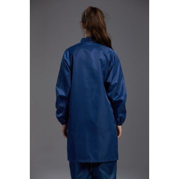 Quality Anti Static ESD Garment Resuable labcoat Class1000 straight open zipper stand for sale