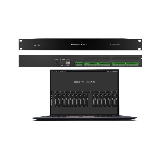 Quality 8X8 Conference DSP Digital Processor Media Matrix For Hall Auditorium Public Sound System for sale