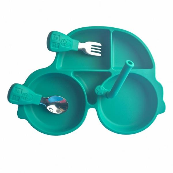 Quality Baby Feeding Silicone Spoon Set Customized Car Shape Bpa Free for sale