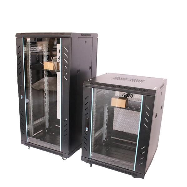 Quality Spacious 42U Floor Standing Glass Door DDF Network Cabinet Rack with Two Locking for sale