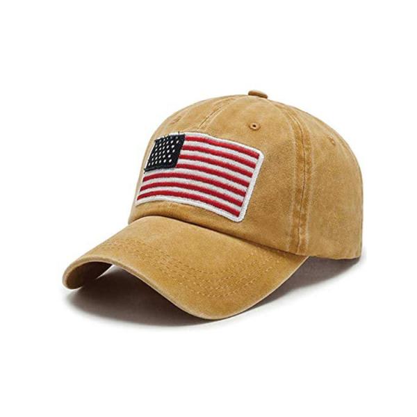 Quality Trucker Curved Brim Six Panel Dad Cap Embroidered USA Logo for sale