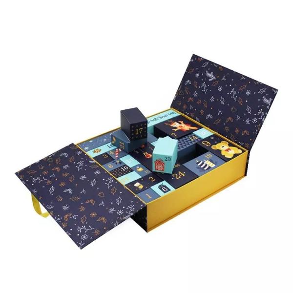 Quality Rectangular Christmas Cardboard Gift Boxes OEM ODM Advent Calendar Boxes for sale