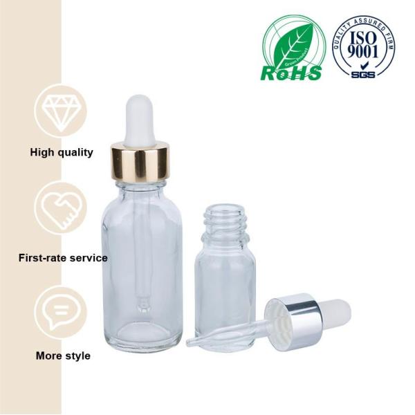 Quality 33MM 25MM Essential Oil Glass Cosmetic Dropper Bottles for sale
