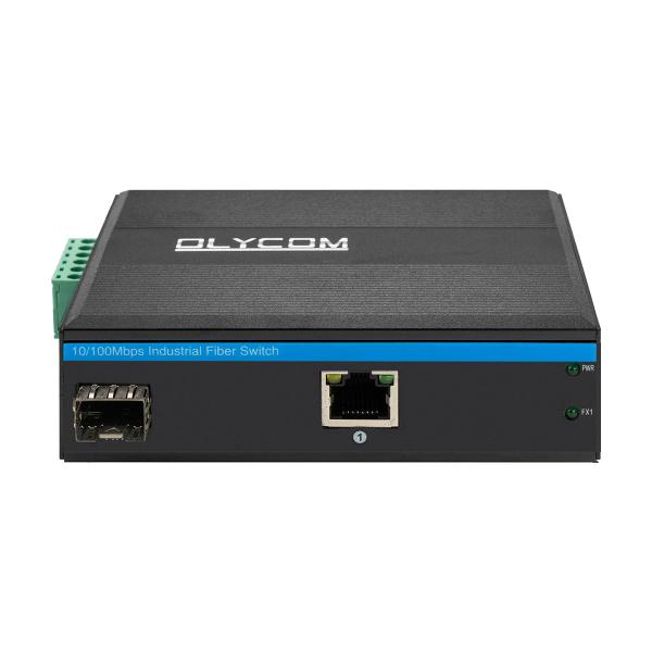 Quality DC48V DIN PoE Media Converter 100M SFP Fiber Fast Ethernet Unmanaged IEEE802.3Af for sale