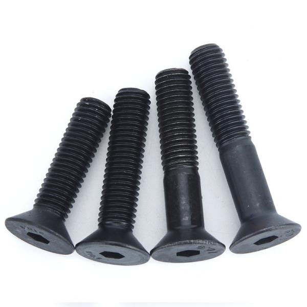 Quality Black Oxide Carbon Steel Flat Hex Socket Bolt Full Thread Grade10.9 DIN7991 Bolt for sale