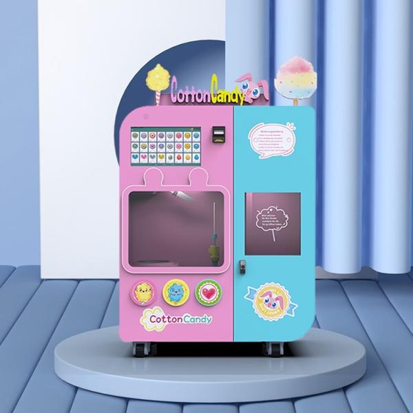 Quality Electric Commercial Cotton Candy Vending Machine 0.8-1.5mm Sugar Particle for sale