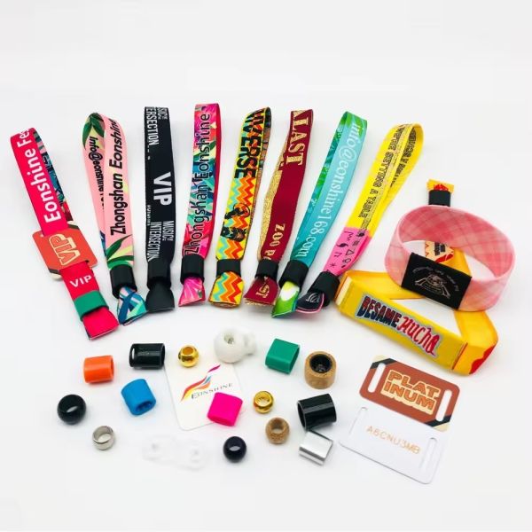 Quality Single or Double-sided Printing RFID Wristbands in Satin Fabric for Event for sale