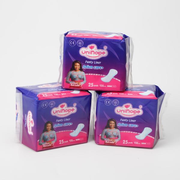 Quality 155mm Panty Liner Disposable Soft Printing Anion Sanitary Pad For Women Performance for sale