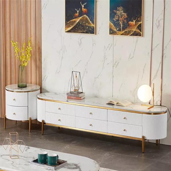 Quality Simple Marble Top TV Cabinet 1200*700*400mm Solid Wood TV Stand for sale