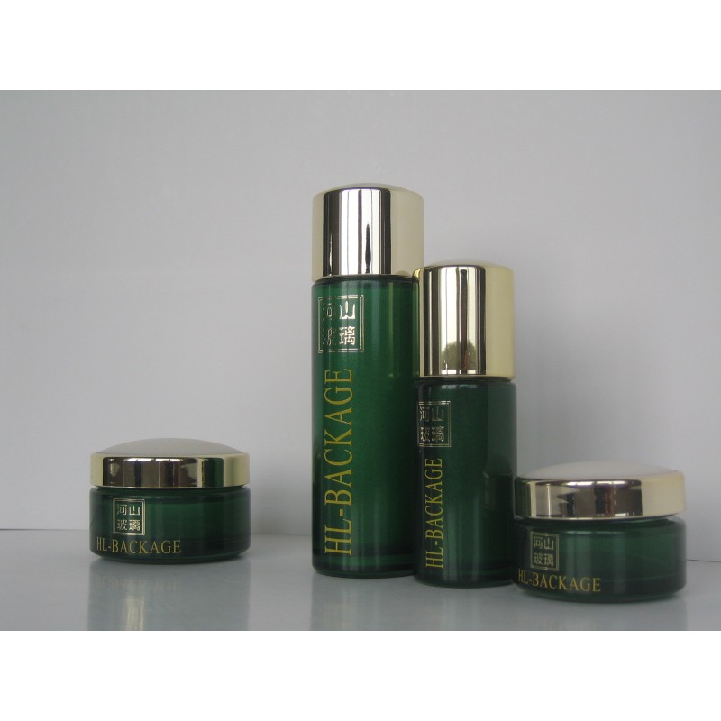 Quality Customized Frosted Flint Cosmetic Glass Bottles and Jars in 100ML and 40ML Sizes for sale