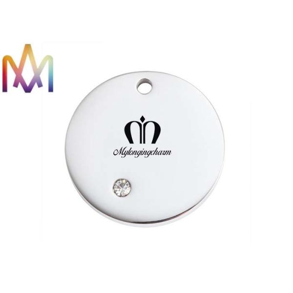 Quality 18mm Diameter Round Disc Charm With Diamond for sale