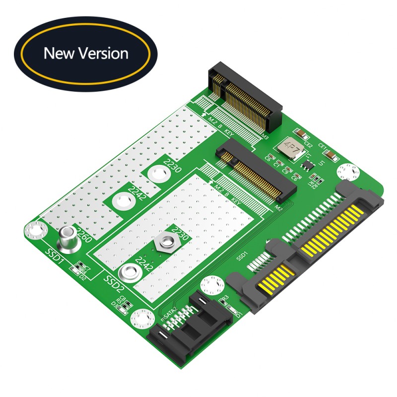 Dual M.2 to SATA adapter front view