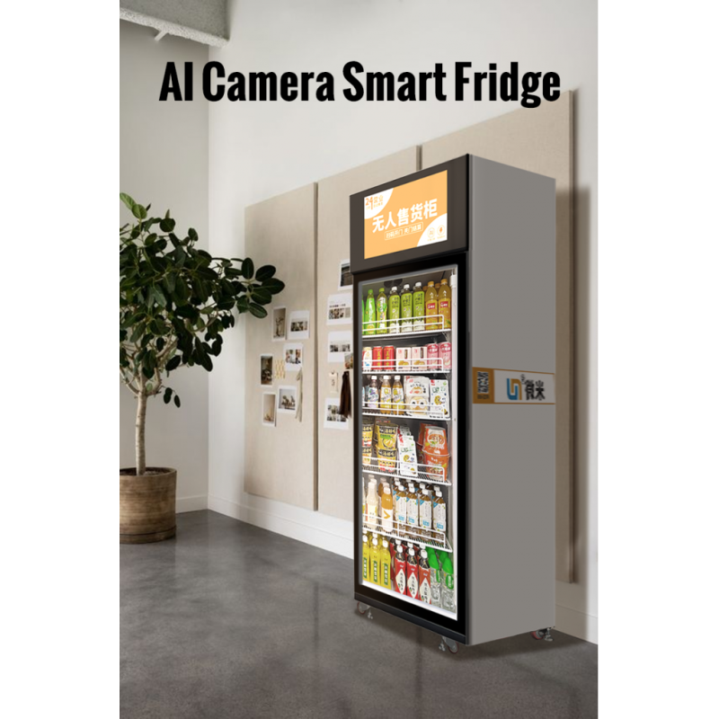 Intelligent Algorithm AI-Powered Vending Machine For Snacks Drinks Fresh Food Fruits Grab And Go Fridge 0