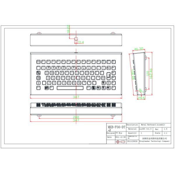 Quality Industrial Desktop Waterproof Vandalproof Stainless Steel Metal Keyboard with 12 for sale