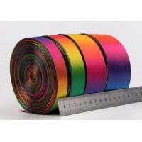 Quality High Color Fastness Rainbow Grosgrain Ribbon With Beautiful Appearance for sale