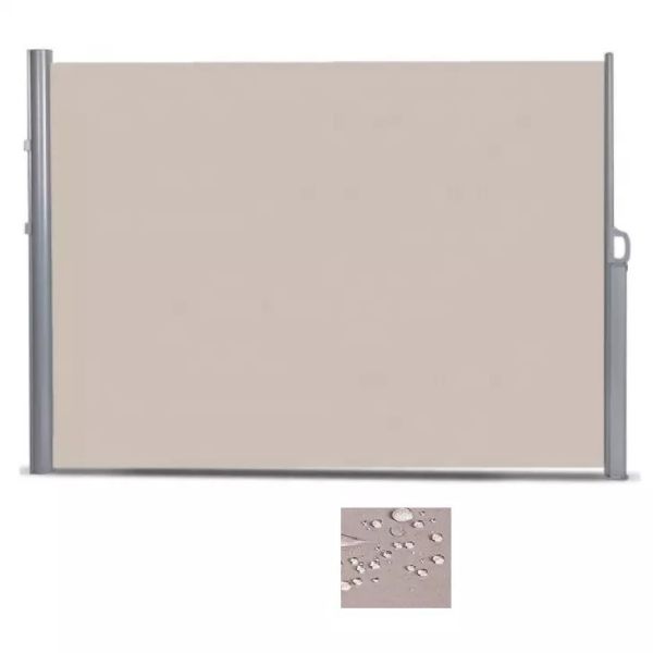Quality Height 160cm Retractable Patio Screen Grey Frame 63x118inch Privacy Screen for Garden for sale