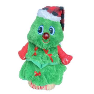 Quality Christmas Santa Tree Plush Toy With Lights for sale
