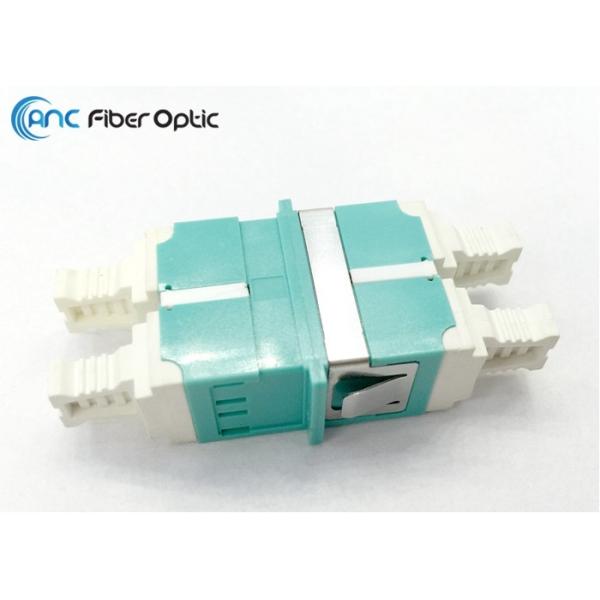Quality LC Quad Fiber Optic Adapters Stackable Four Port in Blue Green Aqua Colors for sale