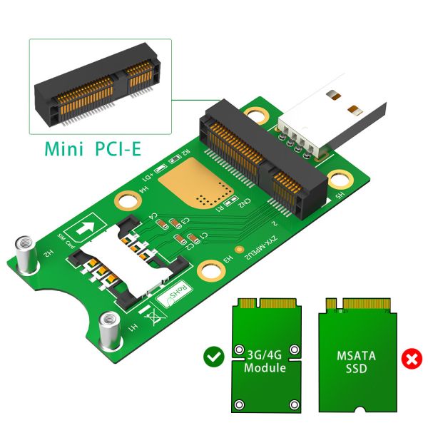 Quality Laptop 8pin Mini PCI-E To USB Adapter Card For WWAN LTE Module for sale