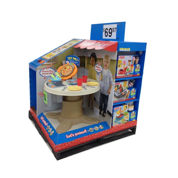 Quality Custom Corrugated Cardboard POP Counter Displays Retail Store Pallet Display for sale
