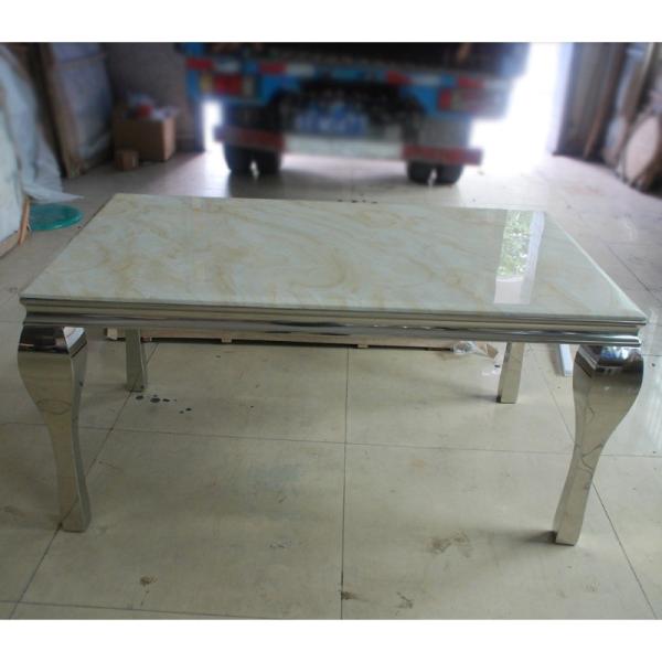 Quality European Silver Wedding Banquet Tables 150X90X75 Dining Room Table for sale
