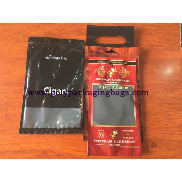 Quality Gravure Printing LDPE Cigar Humidity Bags With Zipper for sale