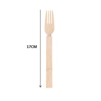 Quality 17cm Eco Friendly Disposable Bamboo Cutlery Biodegradable Wooden Picnic Forks for sale