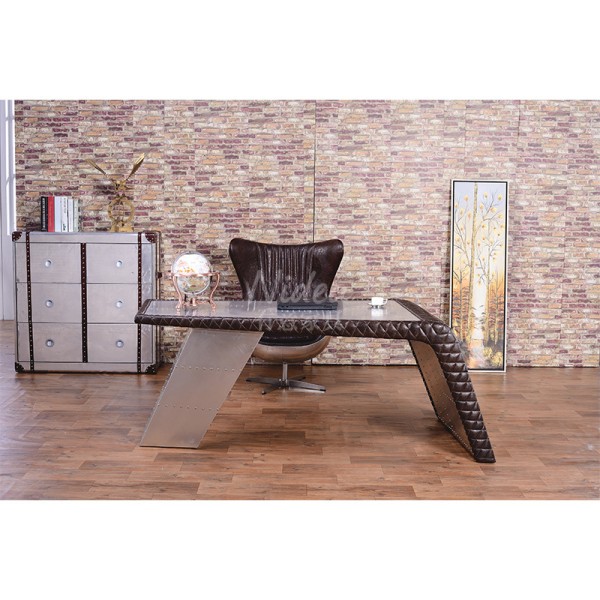 Quality Nidea #8301 Aviator Furniture Wing Desk Vintage Aluminium Industrial Design Mid-Century Aviation Office Table for sale