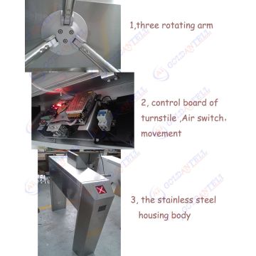 Quality Mechanism Access Control Turnstile Tripod Turnstile Gate Barcode Reader Entrance for sale