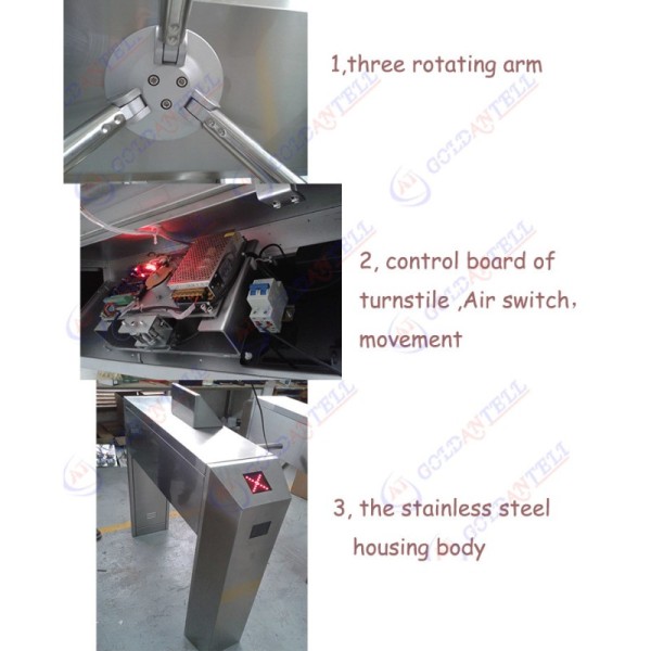 Quality CE Mechanism Access Control Turnstile Tripod Turnstile Gate Barcode Speed Gate for sale