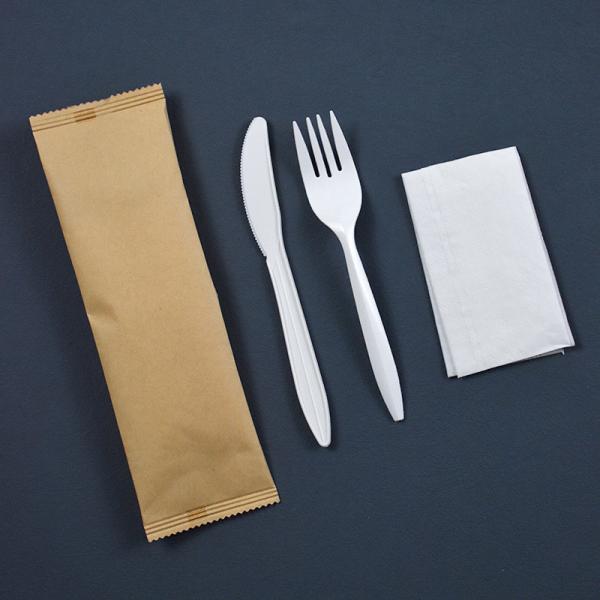 Quality 6inch Biodegradable Cornstarch Tableware Individually Wrapped Disposable Cutlery for sale