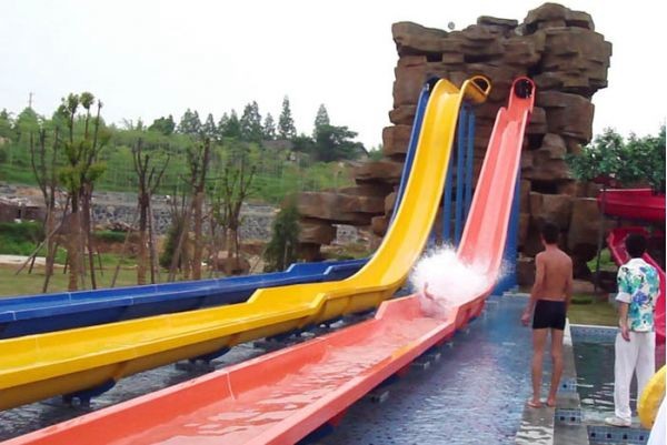 Quality Swimming Pool Fiberglass Water Park Slide For Adult High Safety for sale